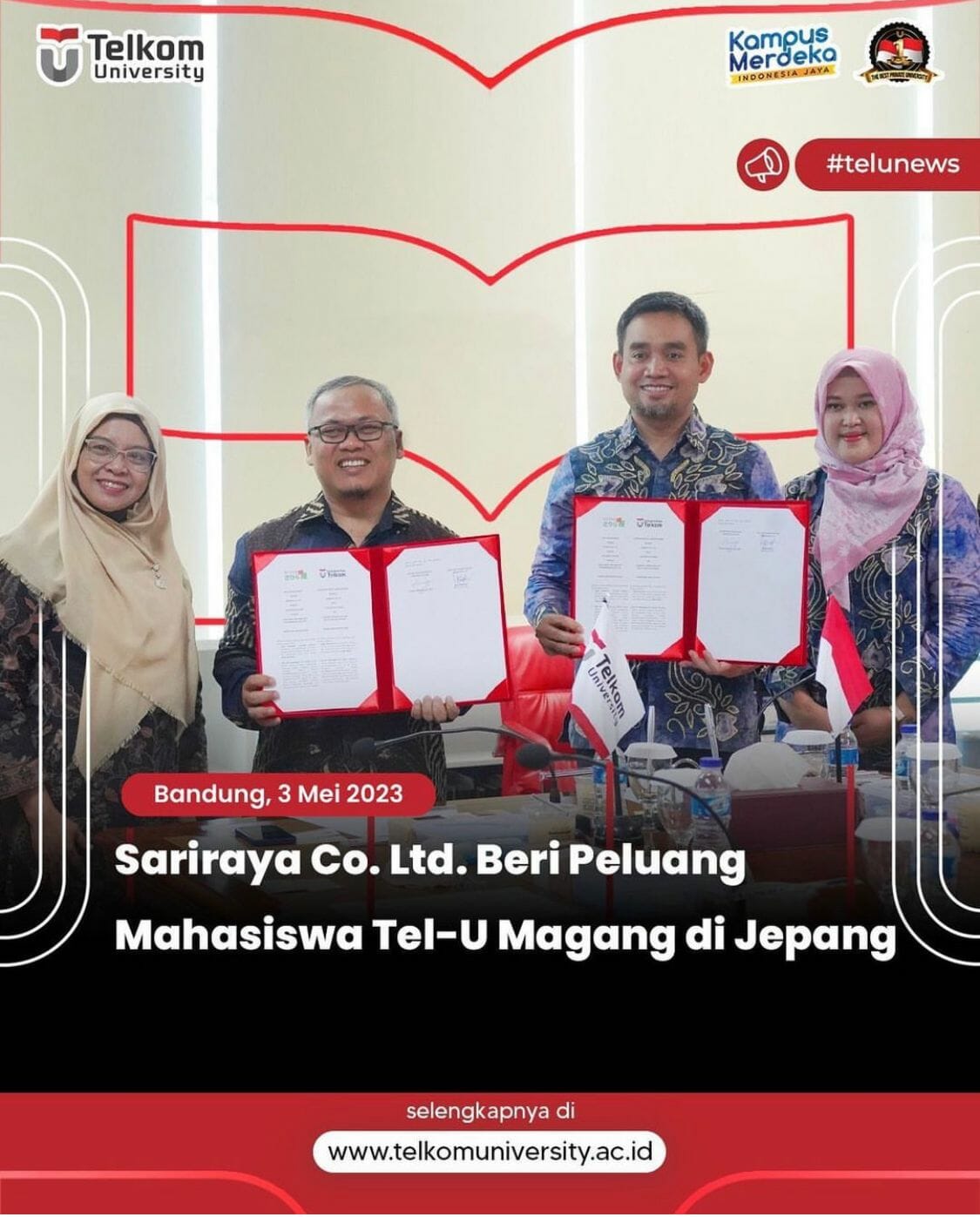 Kerjasama Tel-U dengan Sariraya Co. Ltd. – Website Endowment Fund Telkom University